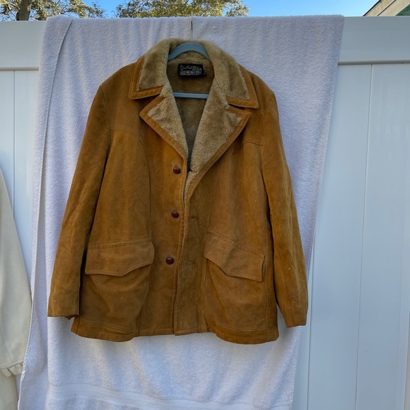 Sears | Jackets & Coats | Vintage Sears Sherpa Lined Suede Jacket Sz 46 ...